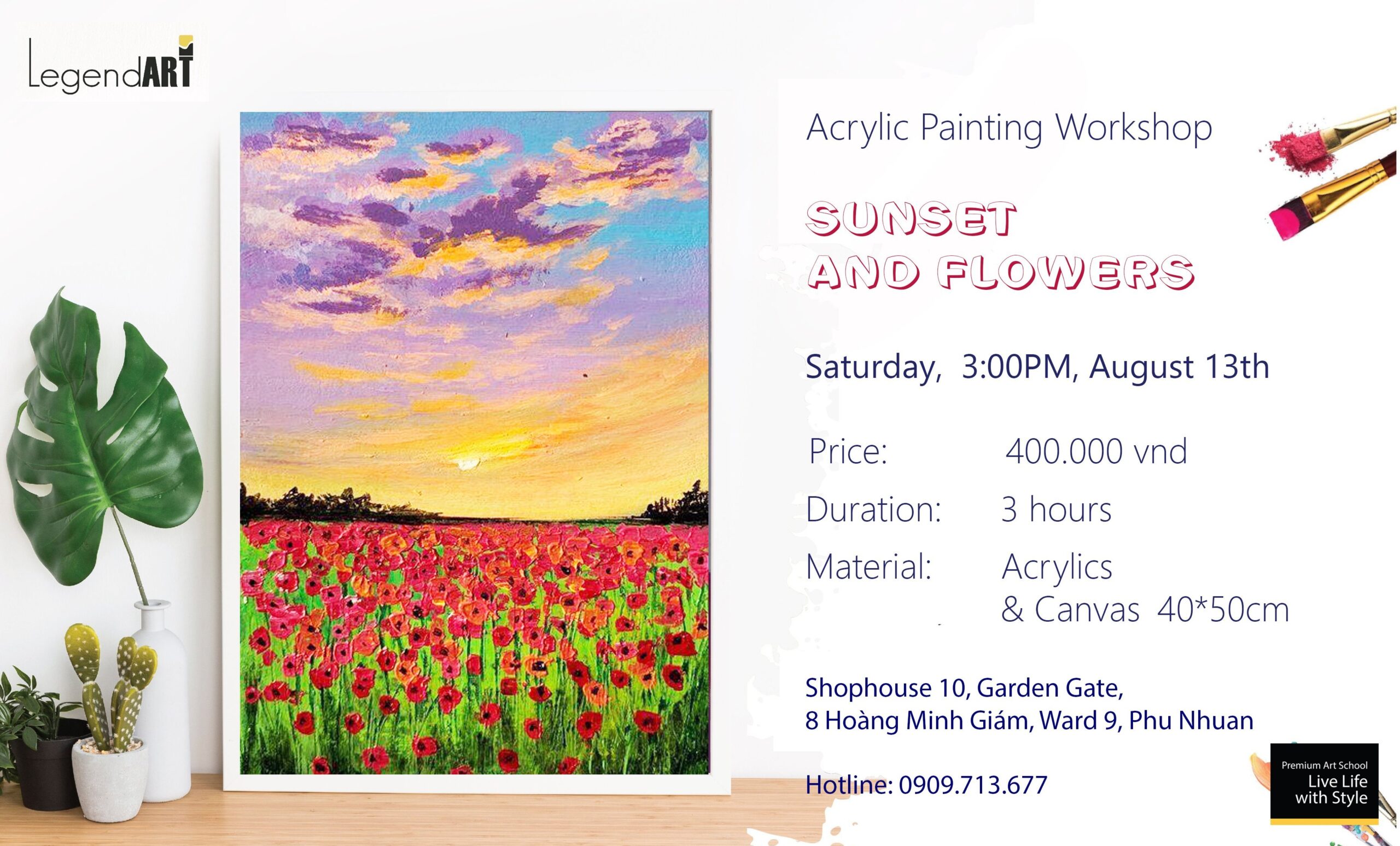 LEGEND ART GARDEN GATE - ACRYLIC ART WORKSHOPS. 3PM, 13/8/22 - Legend Art