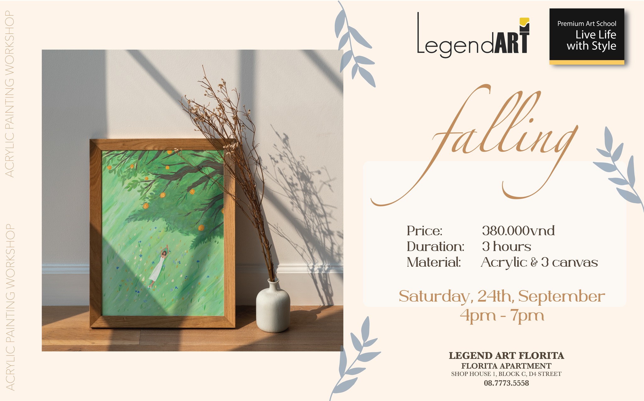 LEGEND ART FLORITA - ACRYLIC ART WORKSHOP. 4PM, 24/9/22 - Legend Art